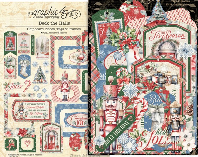 Graphic 45 Deck the Halls Tags and Frames - G45 - G45 Tags - Deck the ...