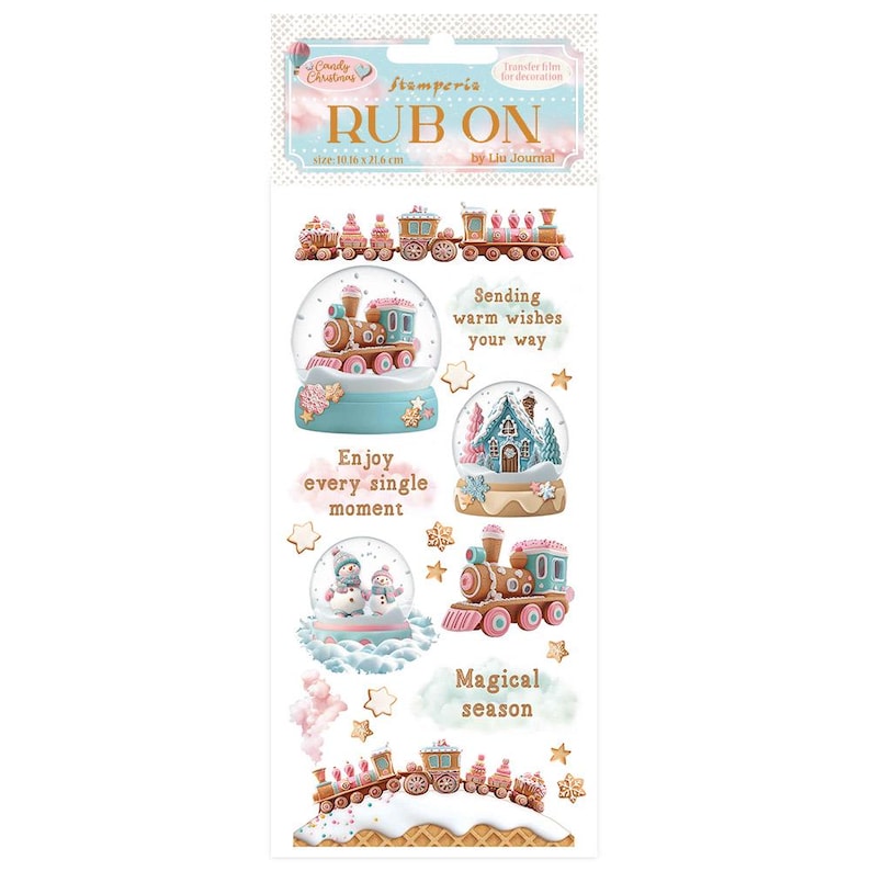 Stamperia Candy Christmas Rub Ons - Candy Transfers - Transfer Film ...