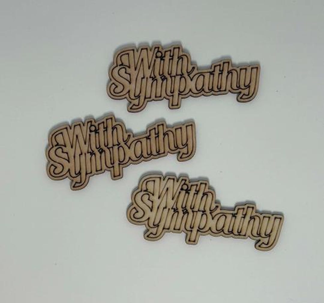 Wood Cut Out - Laser Cut Words - With Sympathy Boxy Letters - Wood ...