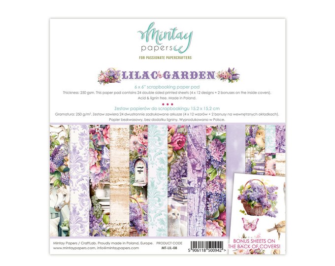 Mintay 6x6 Lilac Garden Cardstock Double Sided Cardstock 6x6 Cardstock ...