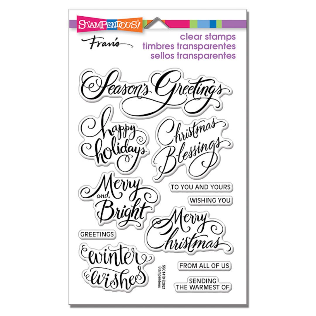 Stampendous Brushed Greetings Perfectly Clear Stamps - Clear Cling ...
