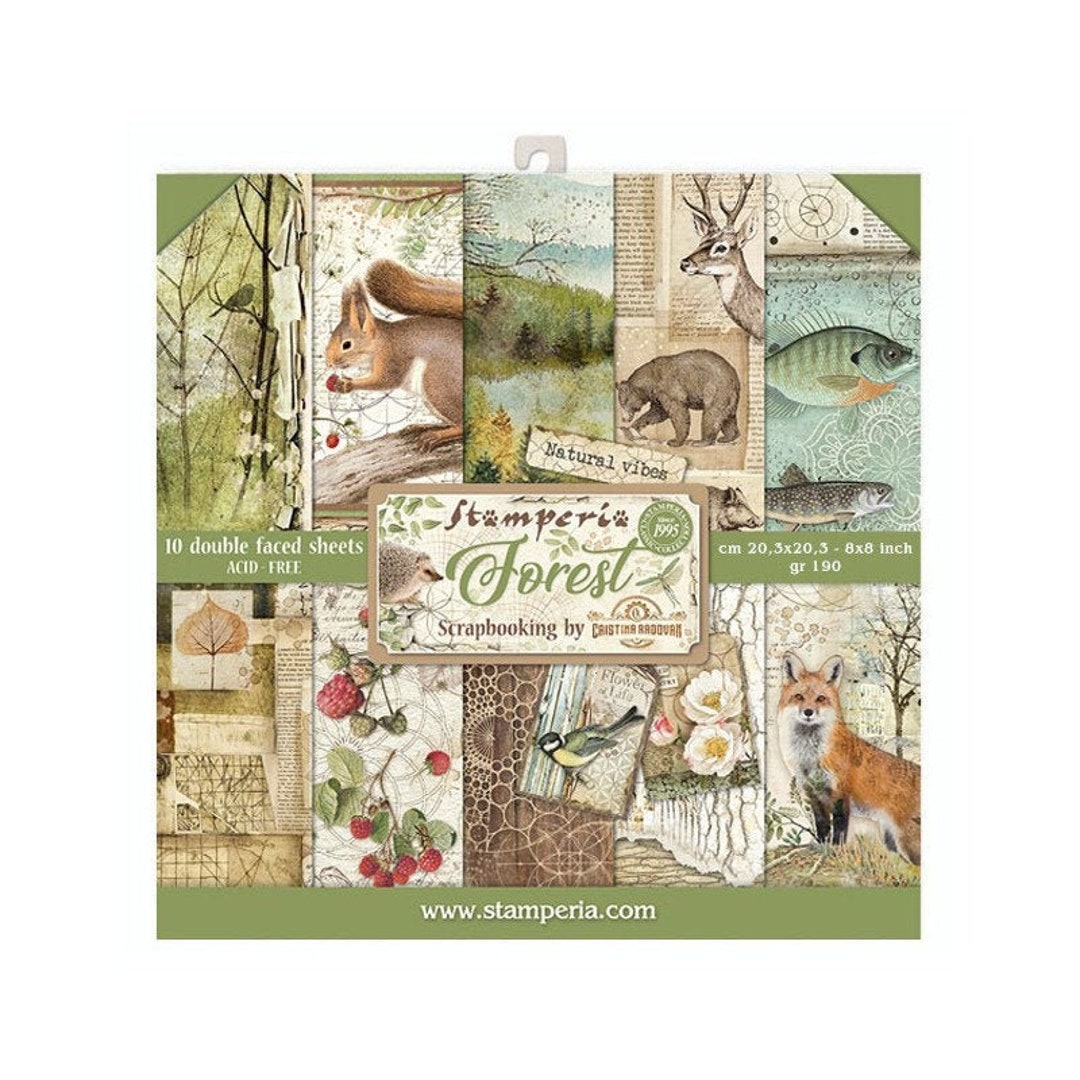Stamperia 8x8 Paper Pack - Forest Paper Pack - Double Sided Paper - 8x8 ...