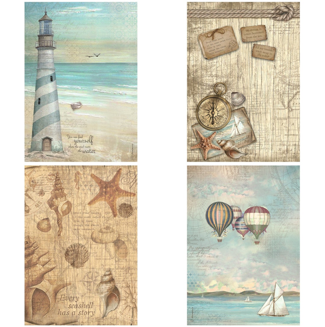 Stamperia A4 Sea Land Rice Paper - Decoupage Rice Paper - Steampunk ...
