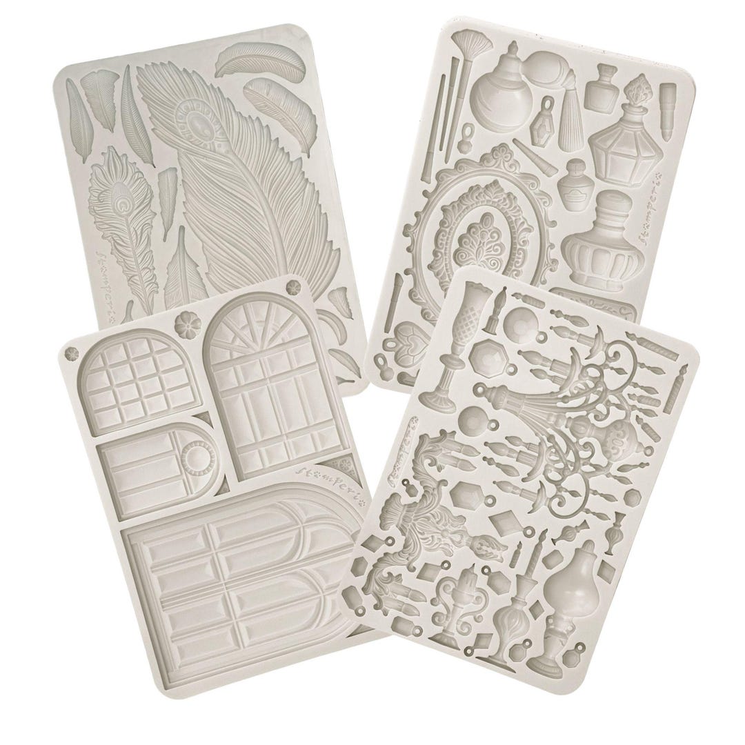 Stamperia A5 Masquerade Silicone Mould - Masquerade Collection Moulds - Feather Mold - Window ...