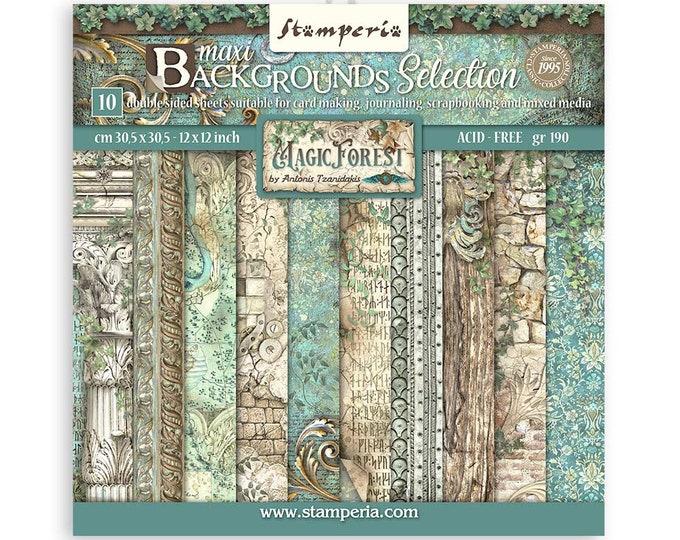 Stamperia 12x12 Magic Forest Backgrounds Cardstock - Double Sided ...