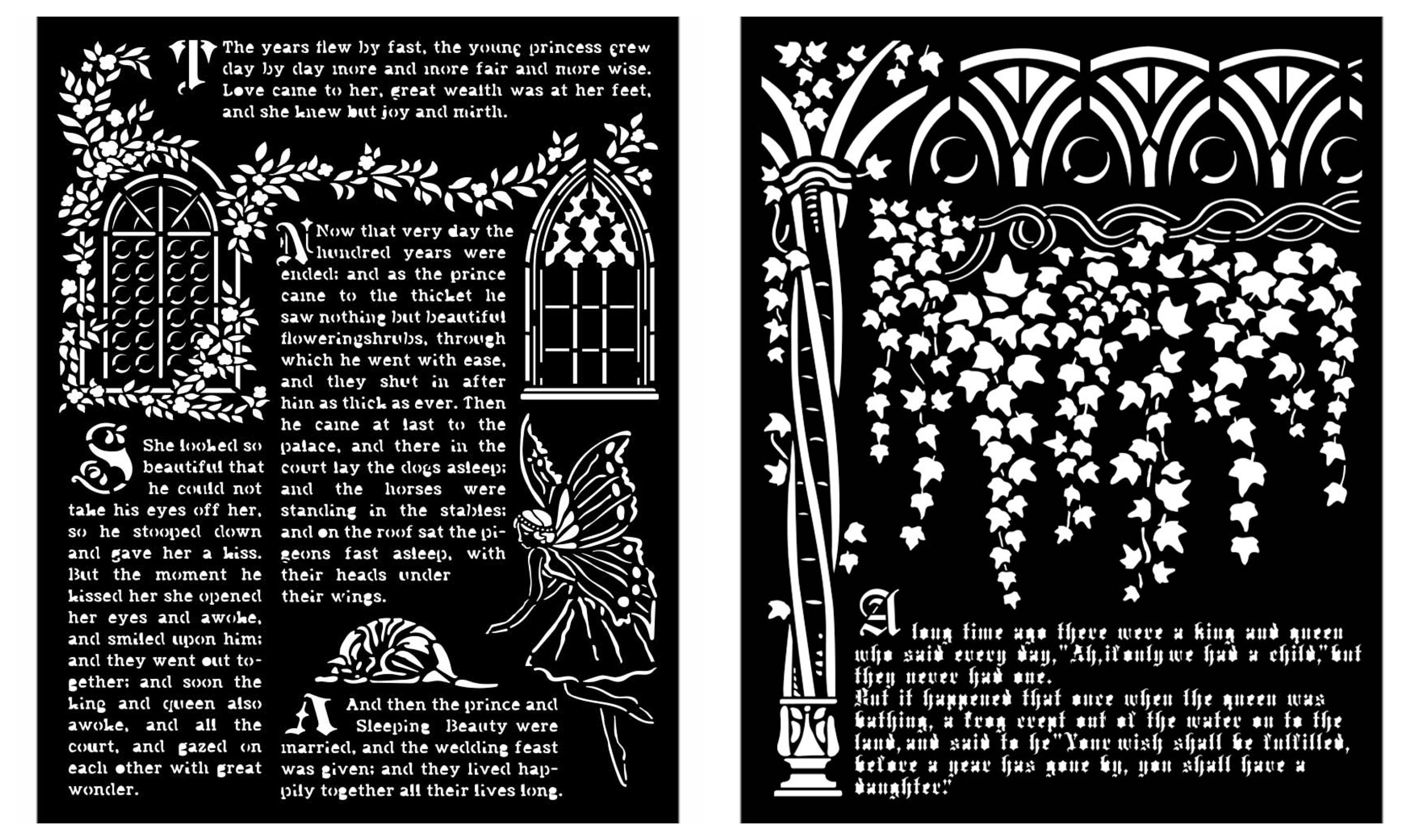 Collage Visual Arts Window Stencil Fairytale 8x10 Stencil Stamperia ...