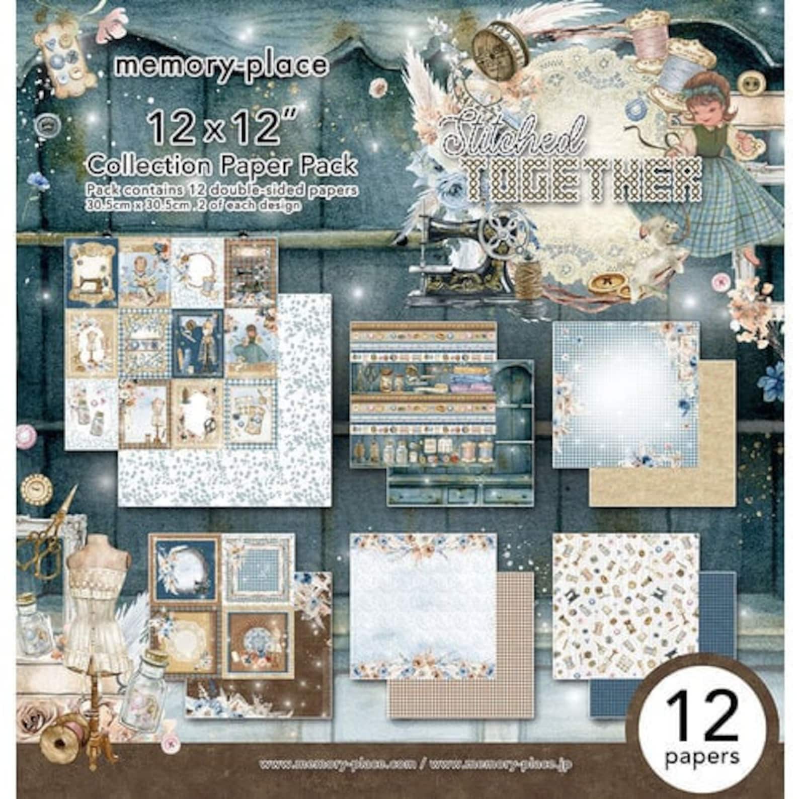 Memory Place 12x12 Stitched Together Collection Pack - 12x12 Cardstock ...