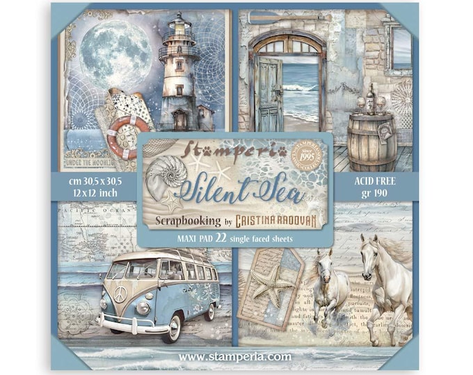 Stamperia XL 12x12 Silent Sea 22 Sheets - Single Sided Cardstock ...