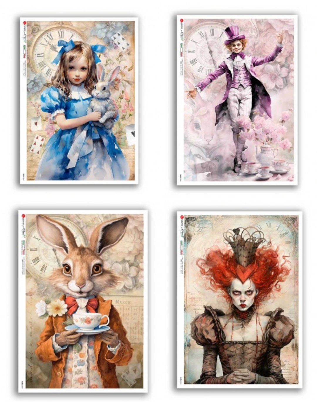 Paper Designs Rice Paper - Alice in Wonderland - Fantasy Rice Paper ...