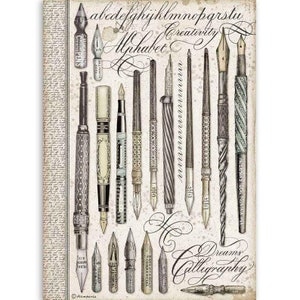 Stamperia CLEARANCE Calligraphy Collection A4 Rice Paper - Decoupage ...