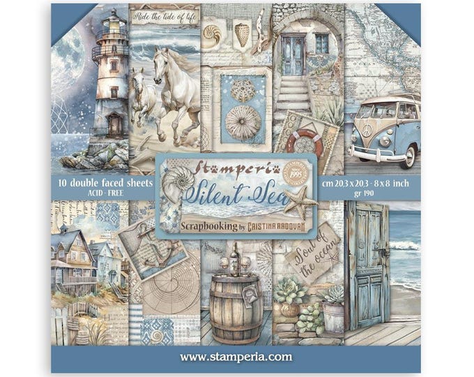 Stamperia 8x8 Silent Sea Cardstock - Stamperia - Double Sided Cardstock ...