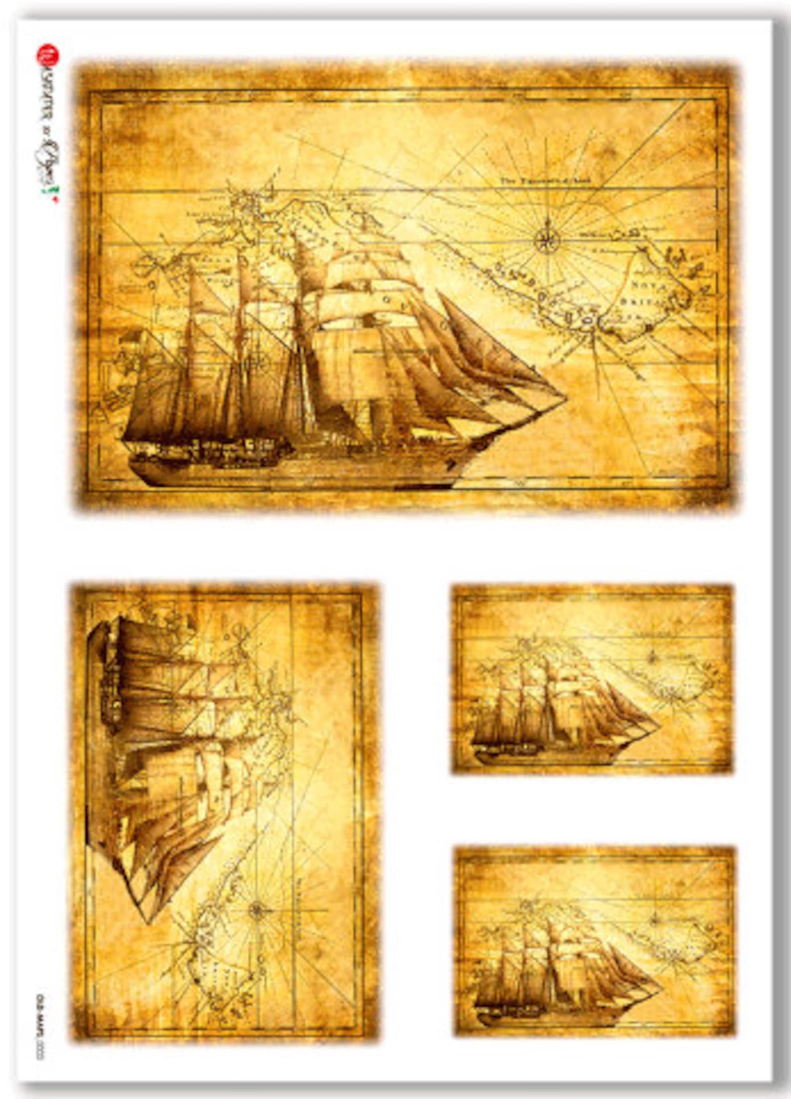 Paper Designs Rice Paper Old Maps Old Map Rice Paper - Etsy Canada