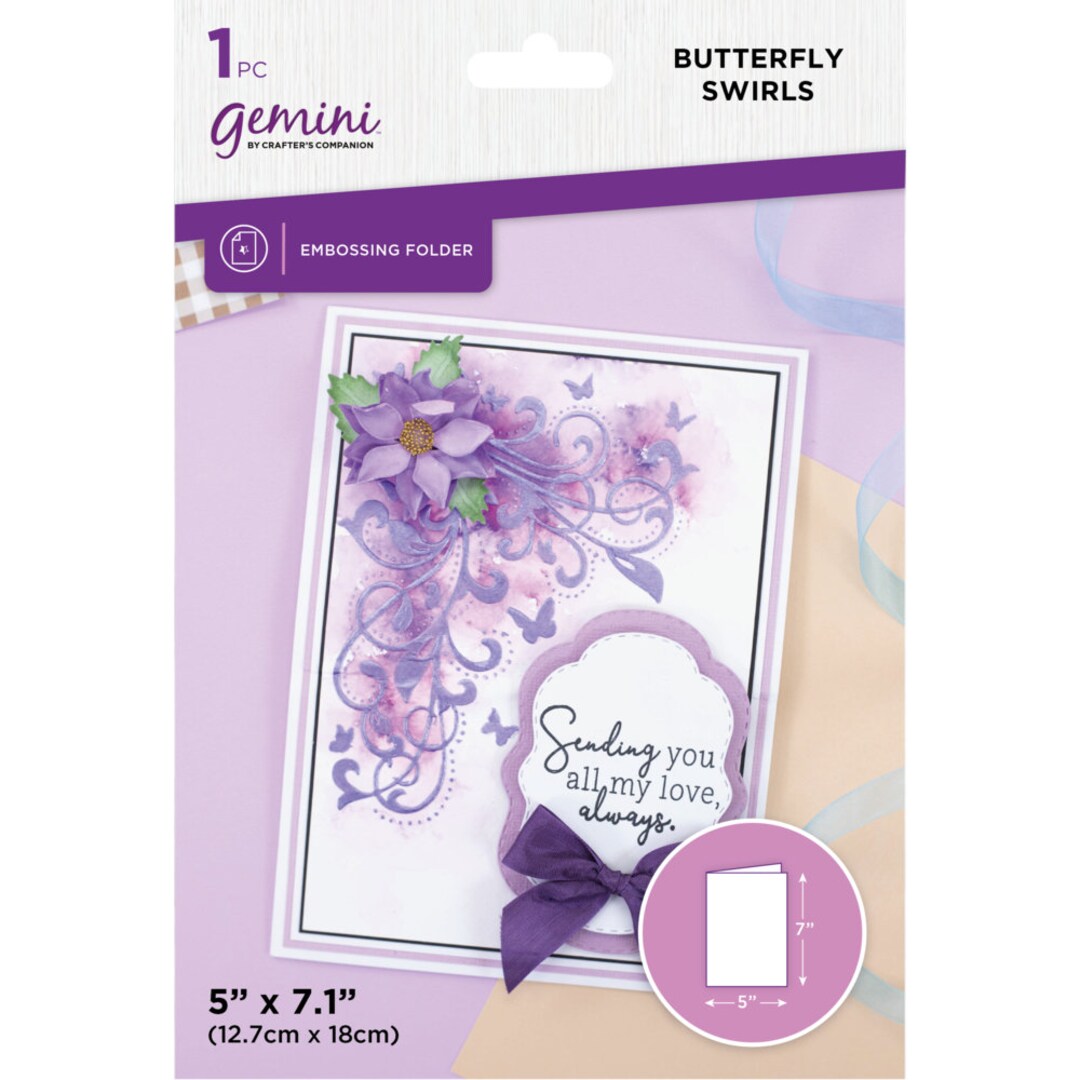 Butterfly Swirls 2D Embossing Folder Crafter's Companion Gemini ...