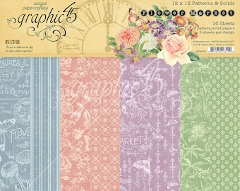 Graphic 45 12x12 Make A Splash Patterns and Solids 12 X 12 Cardstock ...