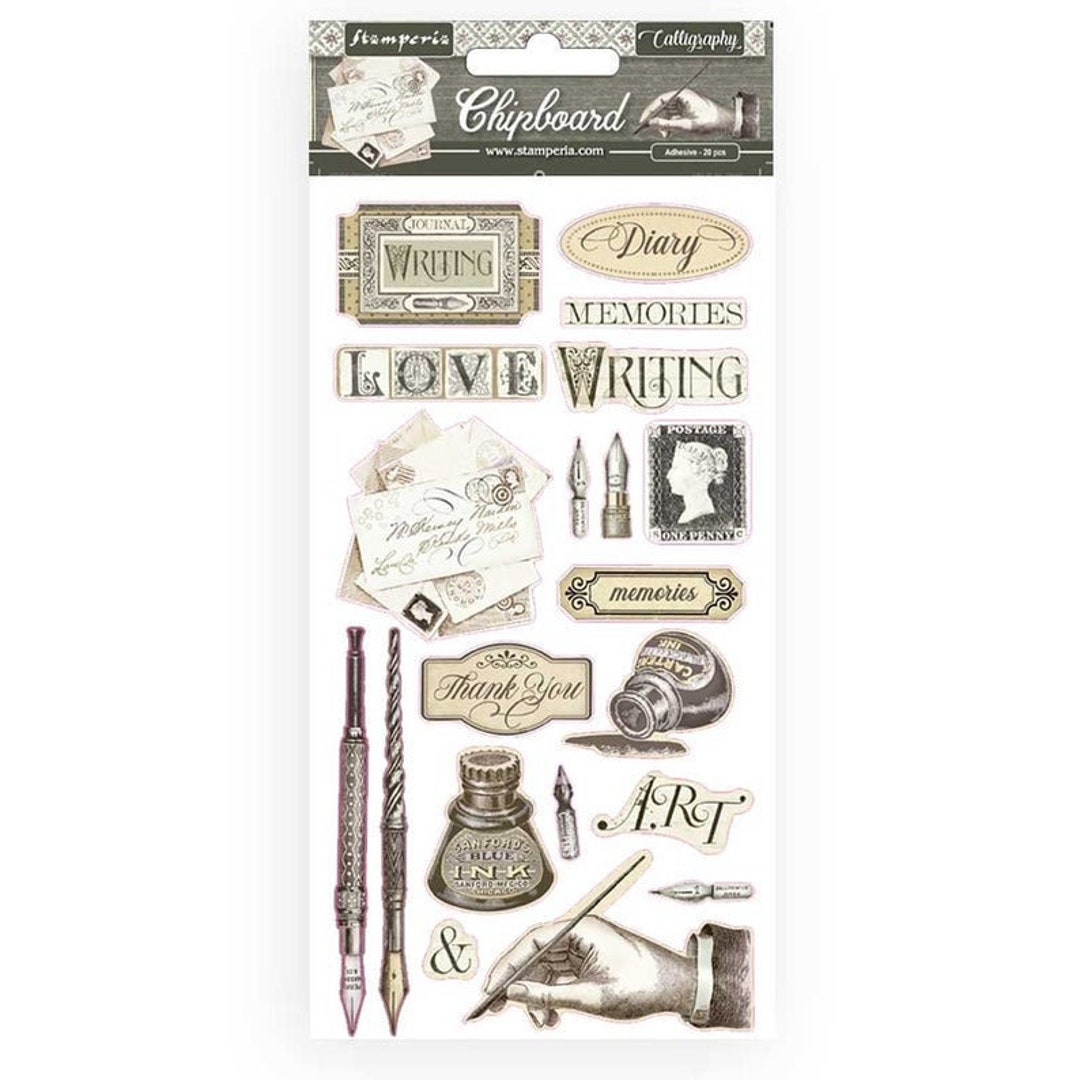 Stamperia CLEARANCE Calligraphy Chipboard - Calligraphy Chipboard ...