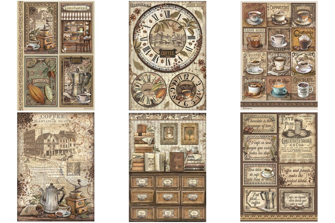 Stamperia A4 Coffee and Chocolate Rice Paper - Decoupage Rice Paper ...