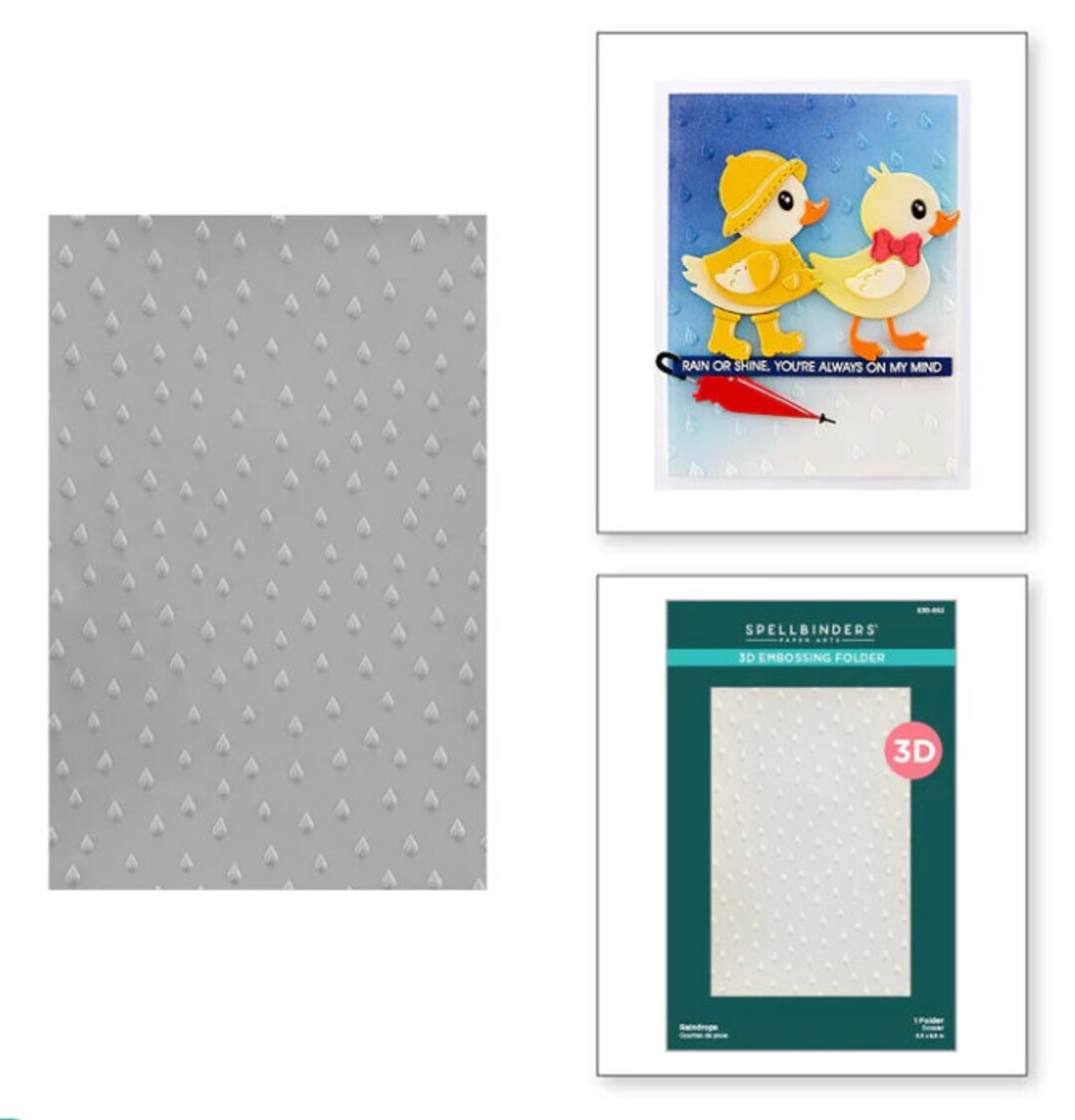 Spellbinders Raindrops 3D Embossing Folder - Raindrop Embossing Folder - Embossing Folder ...