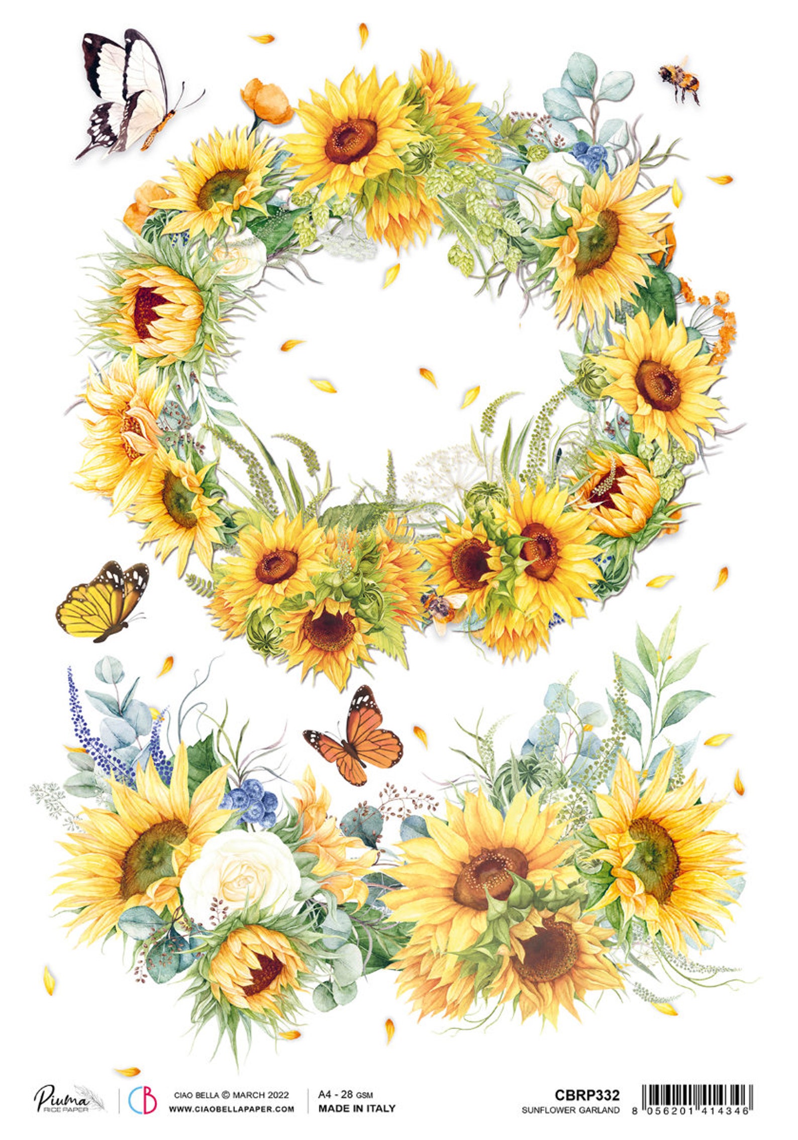 Ciao Bella Farmhouse Garden A4 Rice Paper - Decoupage Rice Paper ...