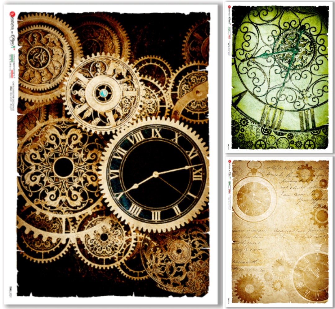 Paper Designs Rice Paper - Watches - Clock Rice Paper - Decoupage Rice ...