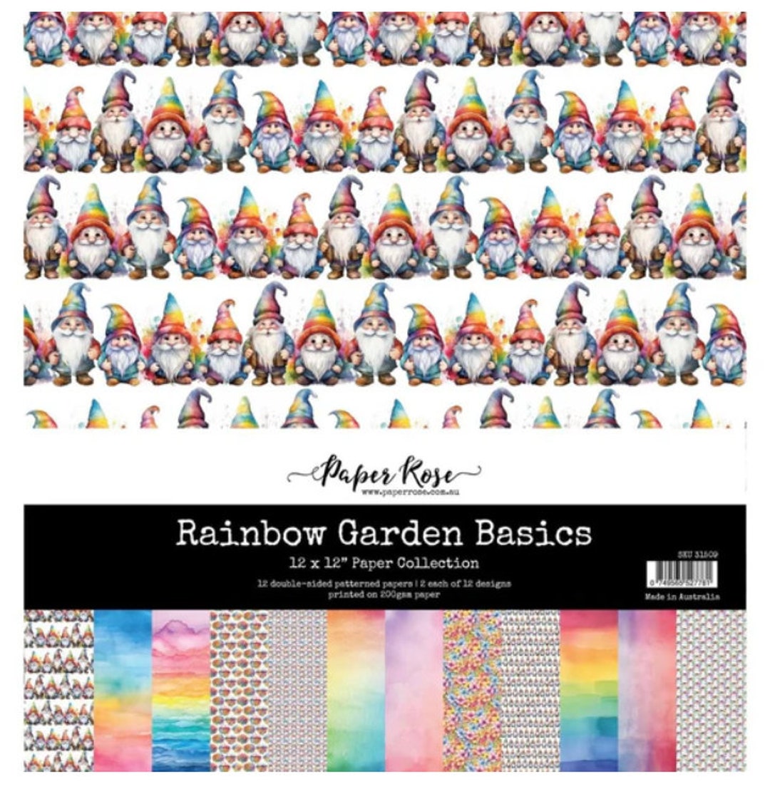 Paper Rose 12x12 Rainbow Garden Basics Collection - Double Sided ...