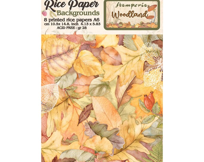 Stamperia A6 Woodland 8pk Rice Paper - Decoupage Rice Paper - Fall Rice ...