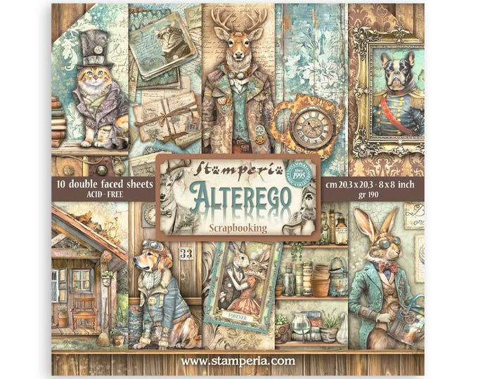 Stamperia 8x8 Alterego Cardstock - Stamperia - Double Sided Cardstock ...