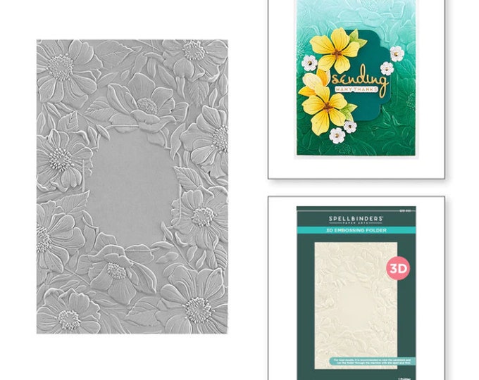 Spellbinders Four Petal Floral 3D Embossing Folder - Floral Embossing Folder - Embossing Folder ...