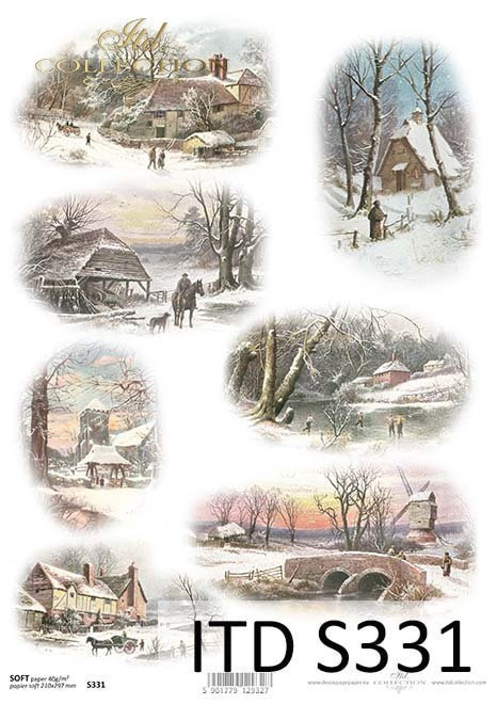 Winter Views Decoupage Paper - SOFT Decoupage Paper - ITD Collection ...