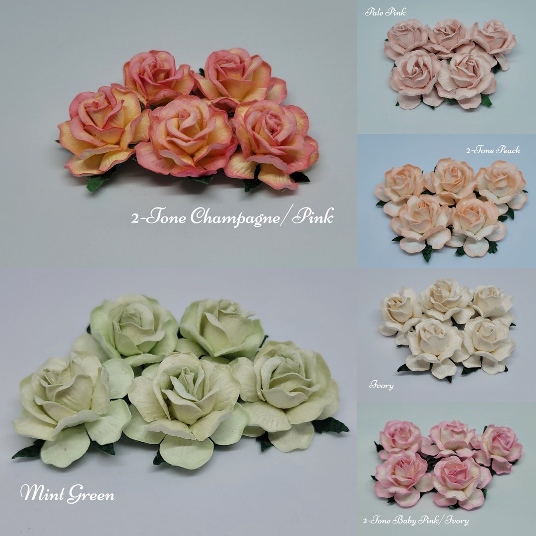 Promlee Flowers 40mm Wild Roses 5pk Single Color - Paper Flowers ...