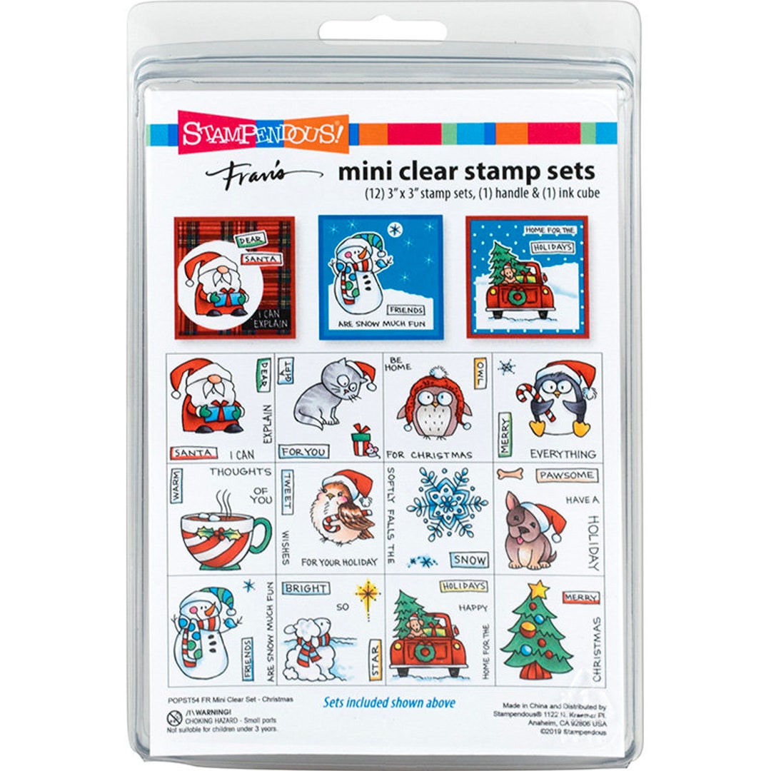 Stampendous Fran's Christmas Mini Clear Stamps Set - Clear Cling Stamp ...