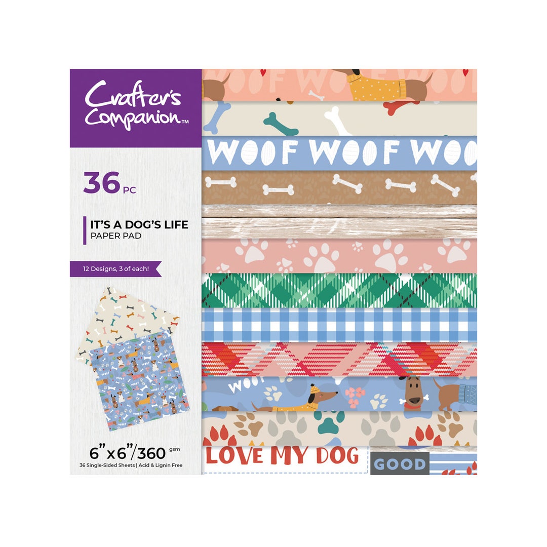 Crafter's Companion 6x6 It's A Dog Life - Double Sided Cardstock - 6x6 ...