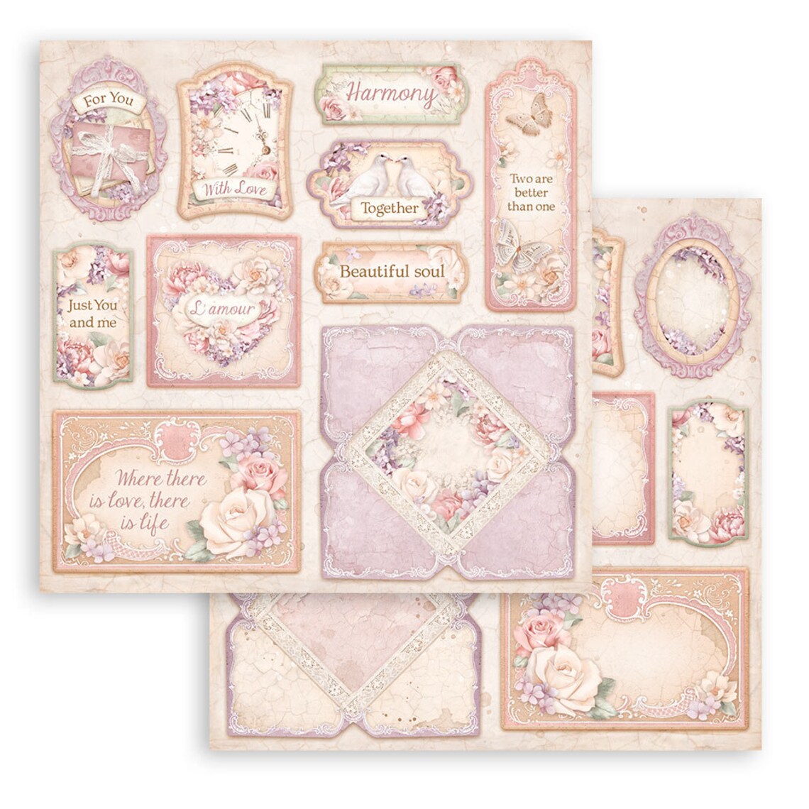 Stamperia 12x12 Romance Forever Cardstock - Double Sided Paper - 12x12 ...