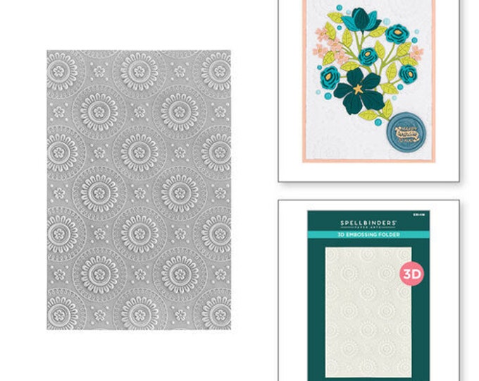 Spellbinders Mandala Blooms 3D Embossing Folder - Floral Embossing ...