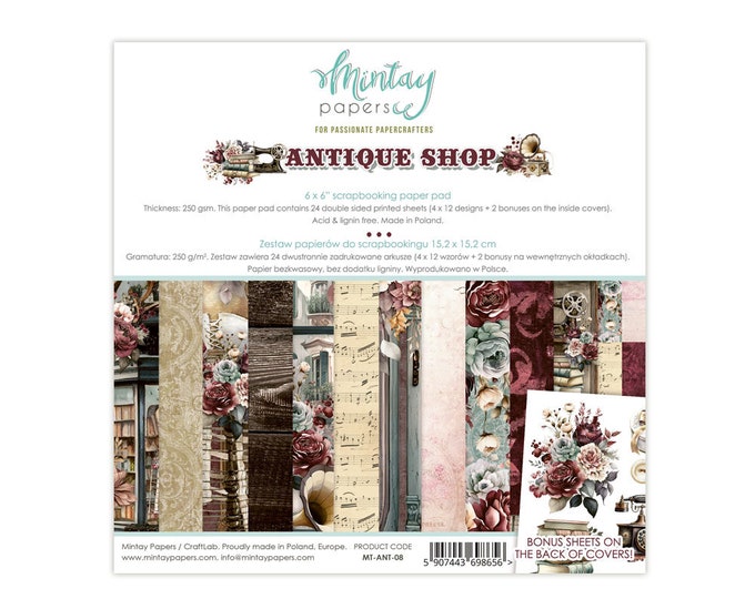 Mintay 6x6 Antique Shop Cardstock Double Sided Cardstock 6x6 Cardstock ...