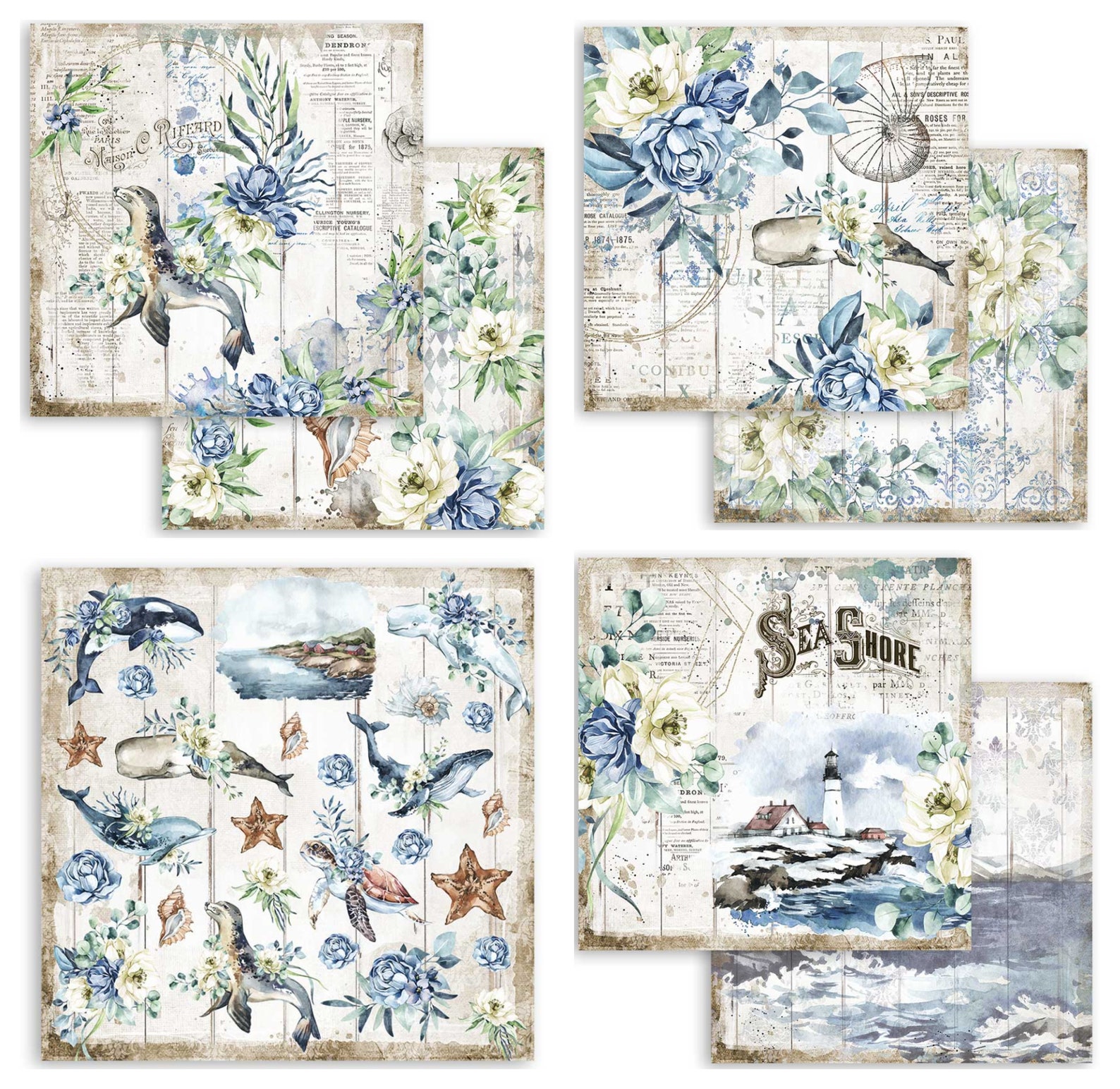 Stamperia 8x8 Romantic Sea Dream Stamperia Double Sided Cardstock ...