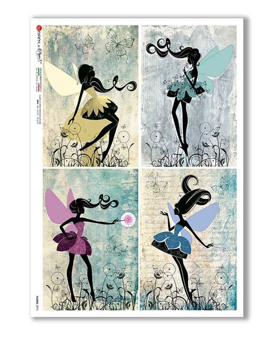 Paper Designs Rice Paper - Fairy Paper - Fairy Rice Paper - Decoupage ...