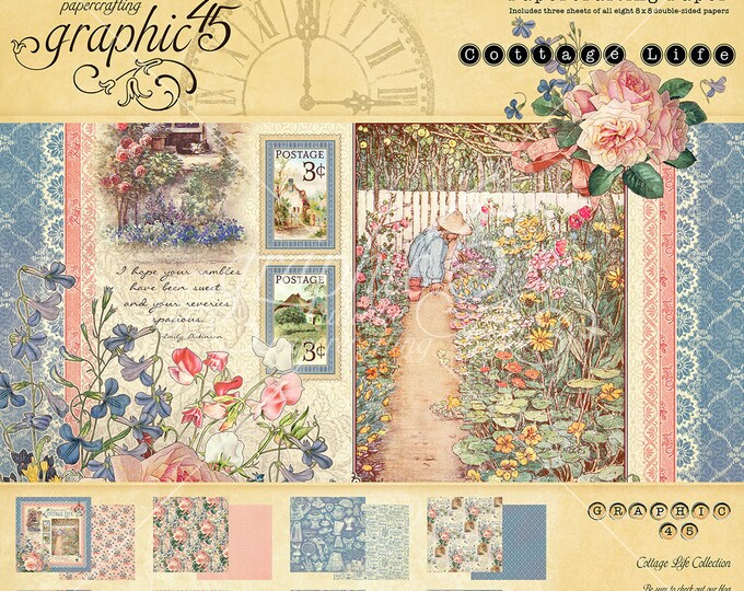 Graphic 45 8x8 Cottage Life Cardstock Graphic 45 Cottage Life Cottage ...