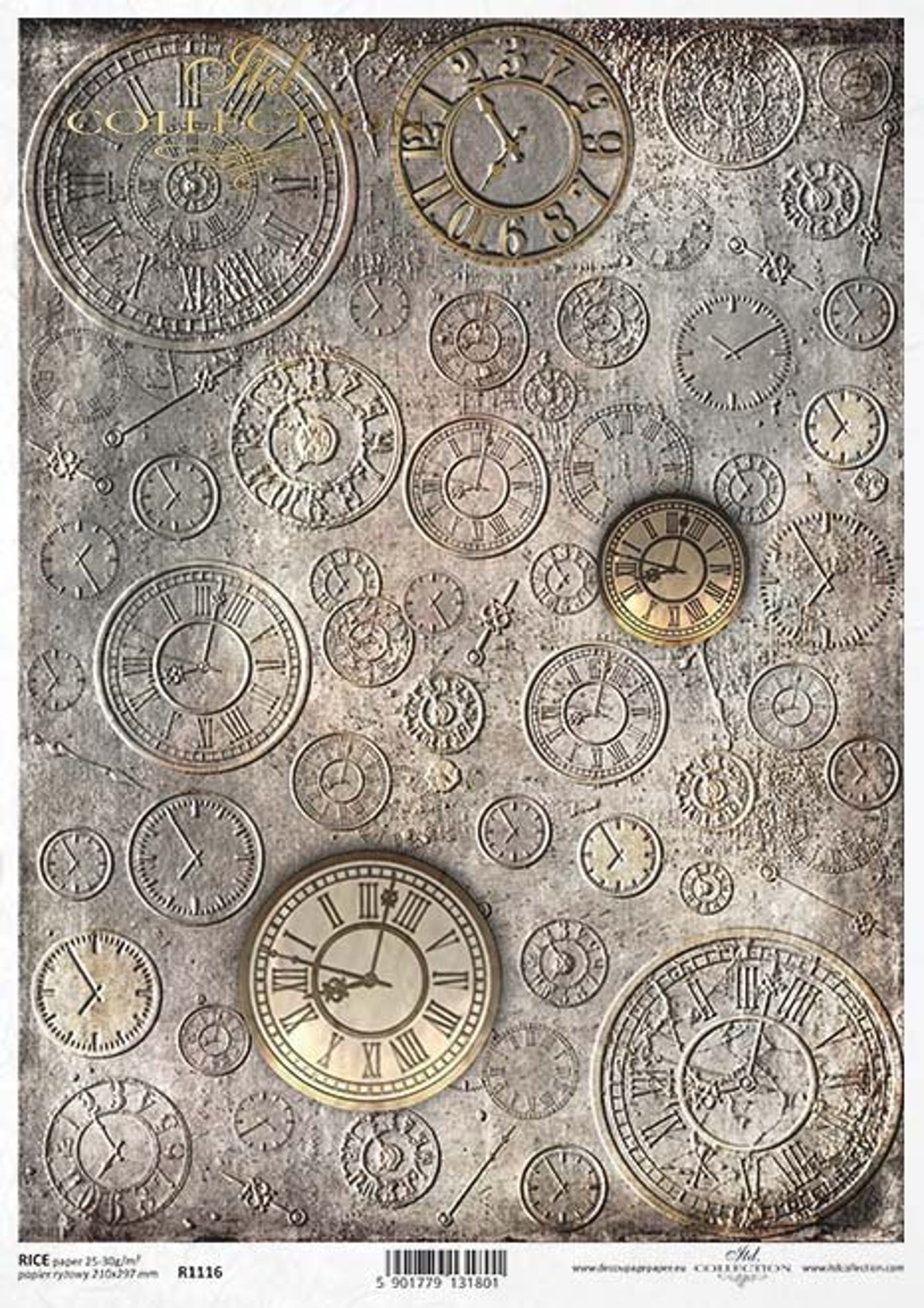 ITD Collection Clock Face Rice Paper - Steampunk Rice Paper - Vintage ...