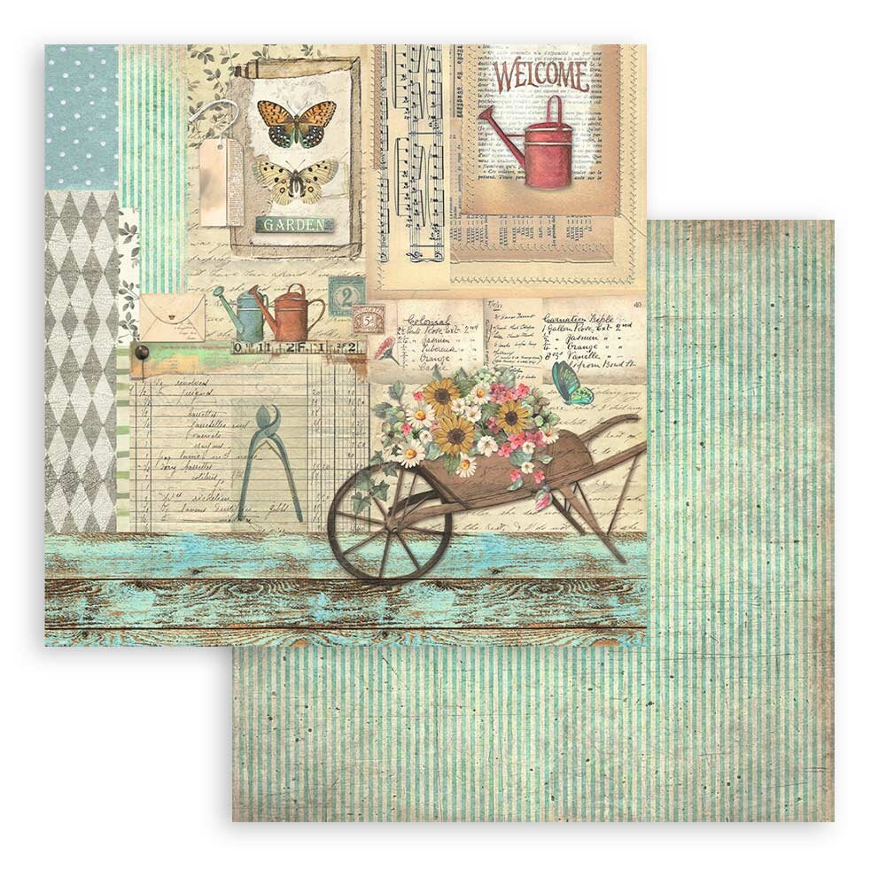 Stamperia 8x8 Garden Cardstock - Stamperia - Double Sided Cardstock ...