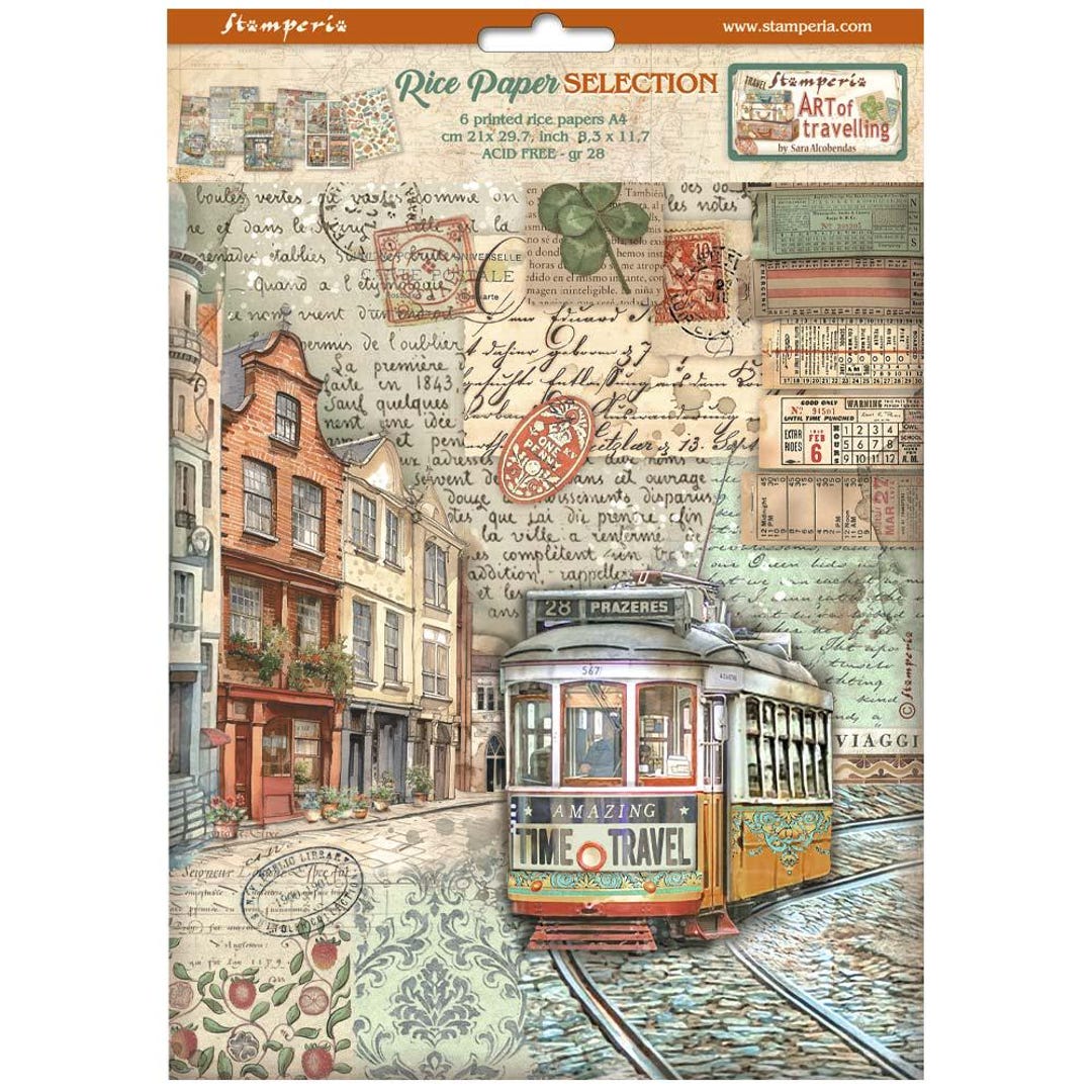 Stamperia A4 Art of Traveling 6pk Rice Paper - Decoupage Rice Paper ...