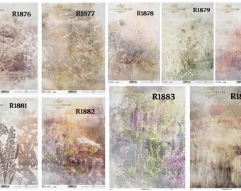 Rice Paper for Decoupage A4 Sheet Purple Flowers Hummingbird - Etsy