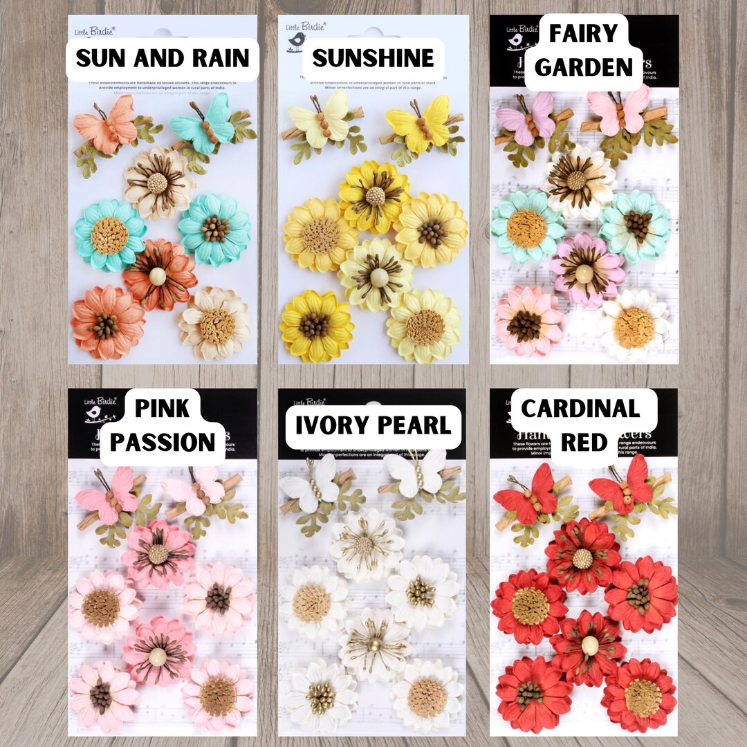 Little Birdie Arcadia Paper Flowers - Butterfly Flowers - Floral ...