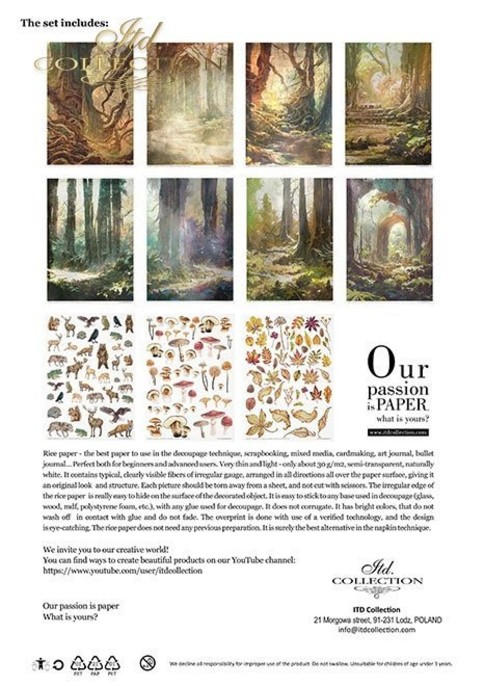 Mysterious Forest A4 Rice Paper Set - Rice Paper Set - Forest Rice ...