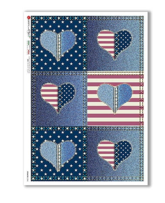 Paper Designs Rice Paper Country Patriotic Rice Paper - Etsy
