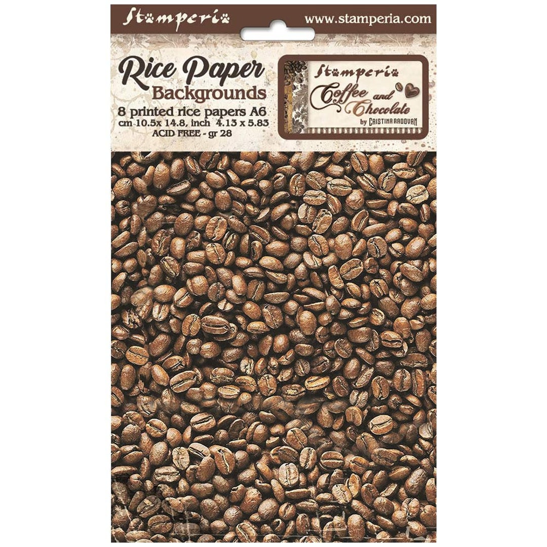Stamperia A6 Coffee and Chocolate 8pk Rice Paper - Rice Paper - A6 Rice ...