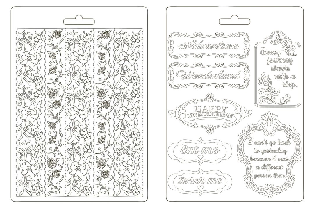 Stamperia A5 Alice Soft Texture Mold - Alice - A5 Texture Mold ...