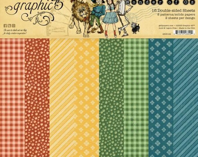 Graphic 45 8.5 X 11 Wonder of Oz Patterns and Solids - Oz Patterns ...