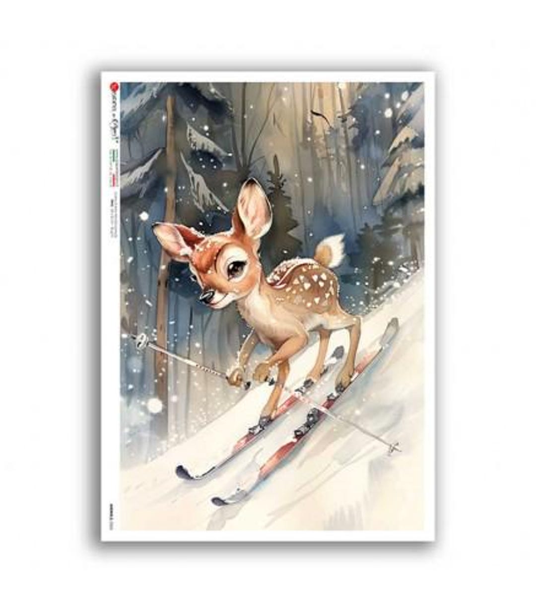 Paper Designs A4 Animals 0265 Rice Paper - Deer Rice Paper - Winter ...