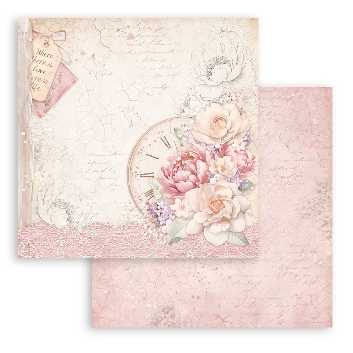 Stamperia 12x12 Romance Forever Cardstock - Double Sided Paper - 12x12 ...