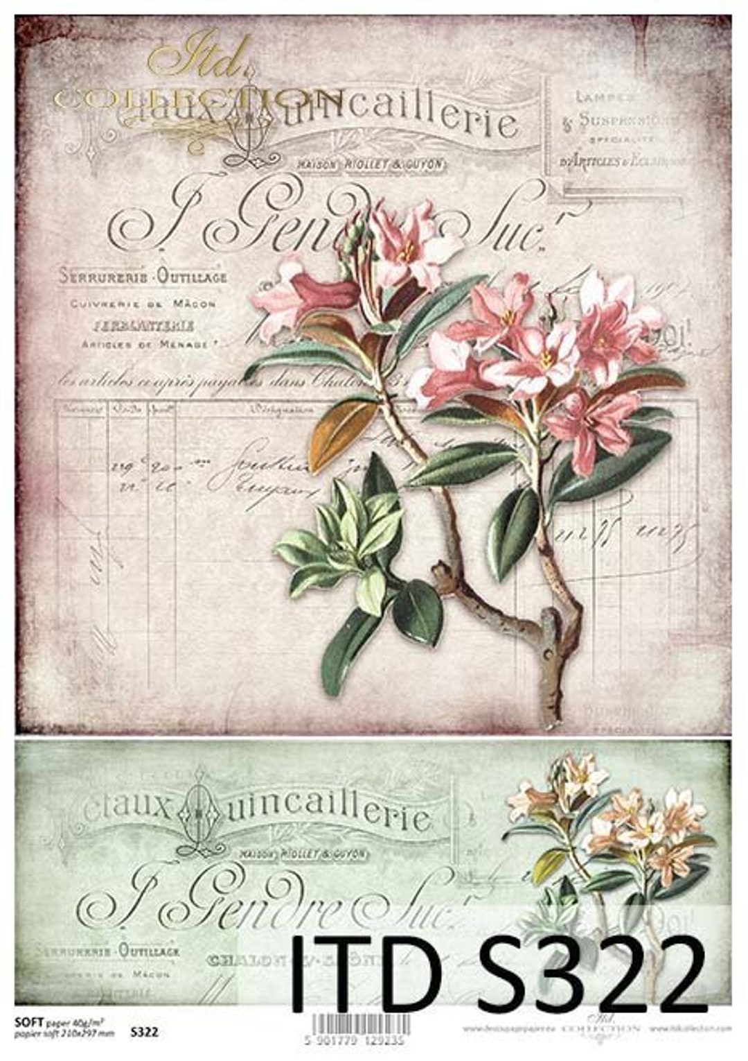 ITD Collection Paper Decoupage Flowers - SOFT Decoupage Paper - Soft ...